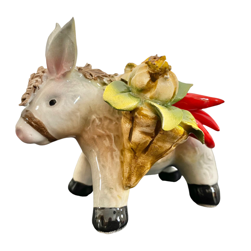 Handmade ceramic donkey with fruit 9x8 cm small model SELECTED MODEL ...