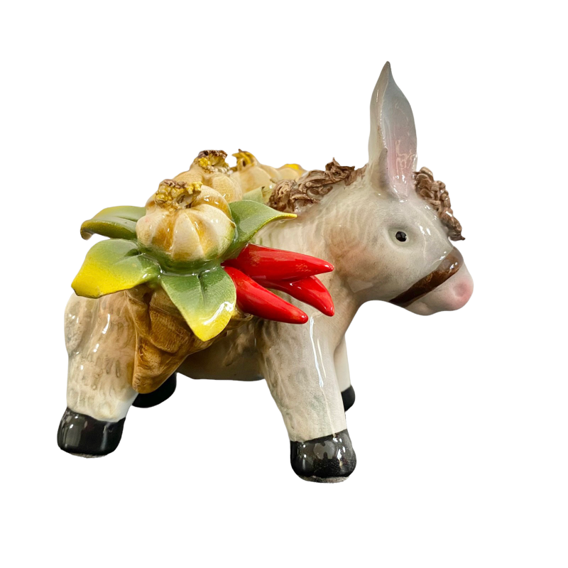 Handmade ceramic donkey with fruit 9x8 cm small model SELECTED MODEL ...